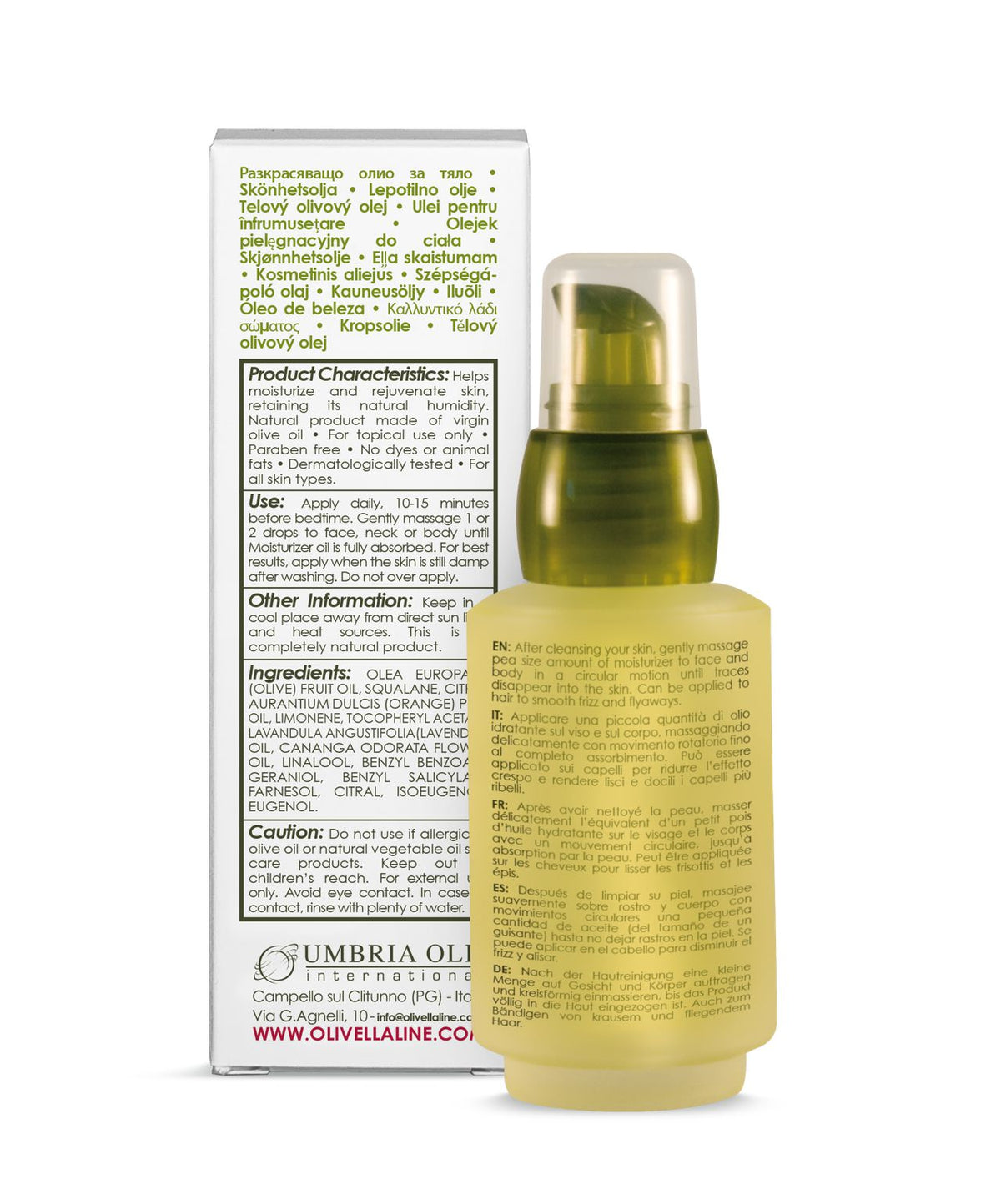 Olivella Moisturizer Oil from 100% Ultra Purified Virgin Olive Oil